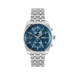 BOSS Herren BOSS Chronograph &raquo;SKYTRAVELLER&laquo; Quarzuhr, Armbanduhr, Herrenuhr, Edelstahlarmband, analog, Tag blau Einheitsgr&ouml;&szlig;e