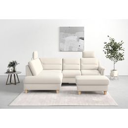 Sit & More sit&more Ecksofa &raquo;Far&ouml; L-Form&laquo; inklusive Federkern, wahlweise mit Schlaffunktion und Bettkasten beige B/H/T: 251cm x 90cm x 187cm, Luxus-Microfaser 