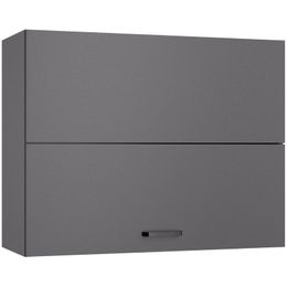 KOCHSTATION H&auml;ngeschrank &raquo;KS-Paula&laquo; 90 cm breit, 70 cm hoch, mit 1 Faltliftt&uuml;r, 2 Einlegeb&ouml;den anthrazit, B/H/T: 90cm x 70,4cm x 34,9cm, T&uuml;ren: 1 Stk.