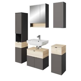 Badm&ouml;bel-Set &raquo;Quickset 394&laquo; Komplett-Set, 5 Stk. tlg. grau Einheitsgr&ouml;&szlig;e