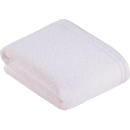 Vossen Badetuch &raquo;Calypso Feeling&laquo; mit schmaler Bord&uuml;re aus 100% Baumwolle, Vegan, einfarbig wei&szlig; Walkfrottee, Obermaterial: 100% Baumwolle B/L: 100cmx150cm, 
