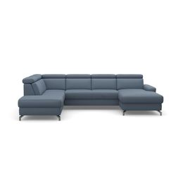 Sit & More sit&more Wohnlandschaft &raquo;Scarlett U-Form&laquo; inklusive Kopfteilverstellung, optional Schlaffunktion & Bettkasten blau B/H/T: 333cm x 226cm, Luxus-