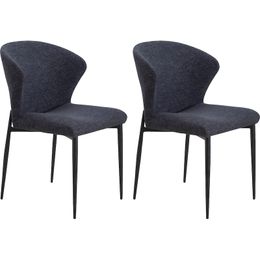 Salesfever Esszimmerstuhl &raquo;Dallas 2er-Set&laquo; (Set) 2 Stk.mit Metallgestell, B 63, H 87, T 56 cm grau Metall, Nylon, Polyester B/H/T: 63cm x 87cm x 56cm,