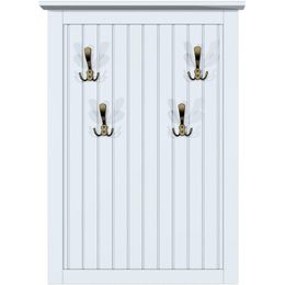 OTTO home Garderobenpaneel &raquo;Juventus&laquo; 1 Stk. tlg. aus massiver Kiefer, 4 Doppelhaken wei&szlig; Massivholz B/H/T: 80cm x 120cm x 6cm