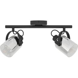Eglo Deckenspot &raquo;BERREGAS Spotlampe - Stahl - E27 - 2X40W - IP20&laquo; E27 1 Stk. Wandleuchte, Wandspot, schwenkbar, Strahler, L44 x B11 x H24 cm 2, H: 