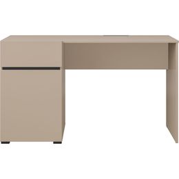 OTTO home Schreibtisch &raquo;Cross, Breite 130 cm, praktischer Computertisch&laquo; B&uuml;rotisch mit 1 Schublade und T&uuml;r, Tischplatte mit Kabeldurchf&uuml;hrung B/H/T: 