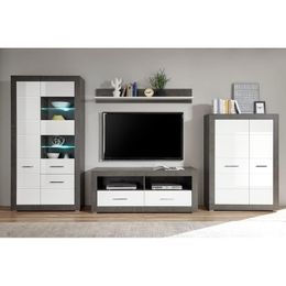 Home Affaire Wohnwand &raquo;Etero&laquo; Set, 4 Stk. tlg. grau B/H/T: 370cmcm