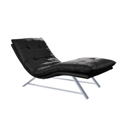 W.Schillig Relaxliege &raquo;daily dreams&laquo; in Waffelkissen-Optik, wahlweise mit Motor, Kufengestell, in 2 Breiten schwarz Longlife Xtra-Leder Z59: 
