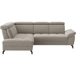 Sit & More sit&more Ecksofa &raquo;Vanity; L-Form, B. 254 cm&laquo; Inkl.Sitz-,Kopf-und Armteilverstellung 100% Polyester B/H/T: 254cm x 84cm x 197cm, Chenille, Ottomane 
