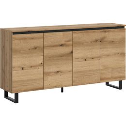 Home Affaire Sideboard &raquo;TOMA, Breite: 160 cm, mit Metall-Kufen-Fu&szlig;, 4 T&uuml;ren, 4 Einlegeb&ouml;den&laquo; Anrichte, Kommode, Schrank, Board, Higboard B/H/T: 160cm 