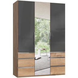wimex Kleiderschrank &raquo;Level by fresh to go&laquo; mit Glas-und Spiegelt&uuml;ren grau B/H/T: 150cm x 216cm x 58cm, Schubladen: 6 Stk. T&uuml;ren: 3 Stk.