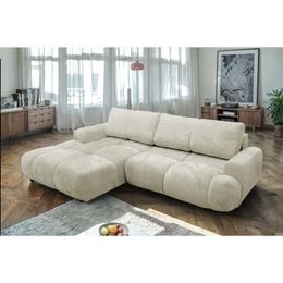 exxpo - sofa fashion Ecksofa inkl. Bettfunktion und Bettkasten,toller Sitzkomfort, Steppung im Sitz B/H/T: 280cm x 87cm x 187cm, Flachgewebe, 