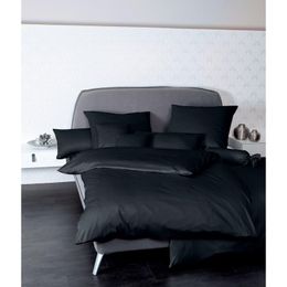 Janine Bettw&auml;sche &raquo;Colors&laquo; 2 Stk. feinf&auml;dige uni Bettw&auml;sche f&uuml;r alle Jahreszeiten, Markenrei&szlig;verschluss schwarz Mako-Satin, Obermaterial: 100% Baumwolle B/L: