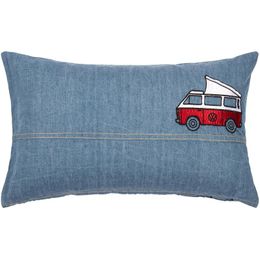 Pad Dekokissen &raquo;JEANS&laquo; Made in Europe, Kissenh&uuml;lle ohne F&uuml;llung, 1 St&uuml;ck blau Baumwolle B/L: 60cm x 35cm, 1 Stk.