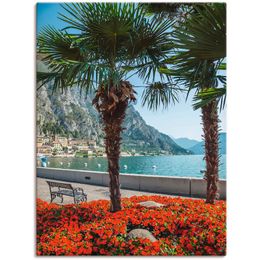 Artland Leinwandbild &raquo;Gardasee Limone sul&laquo; Europa 1 Stk. tlg. auf Holzrahmen gespannt bunt Leinwand B/H/T: 45cm x 60cm, Leinwandbild Europa, 1 Stk.