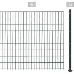 Arvotec Doppelstabmattenzaun &raquo;ESSENTIAL 183 zum Aufschrauben&laquo; Zaunh&ouml;he 183 cm, Zaunl&auml;nge 2 - 60 m grau Kunststoff, Stahl H/L: 183cm x 8m, Pfosten: 5 Stk.