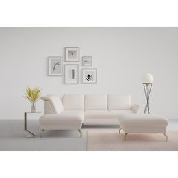 Sit & More sit&more Ecksofa &raquo;Fashion L-Form&laquo; wahlweise mit Kopfteilverstellung, Vorziehsitz, motorisch, Nickelf&uuml;&szlig;e beige B/H/T: 250cm x 84cm x 207cm, Luxus-