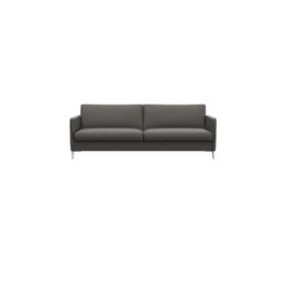 FLEXLUX 3-Sitzer &raquo;Fiore, super Sitzkomfort durch Kaltschaum im Sitz&laquo; schmale Armlehnen, F&uuml;&szlig;e Alu grau 100% Echteder B/H/T: 214cm x 85cm x 92cm, 