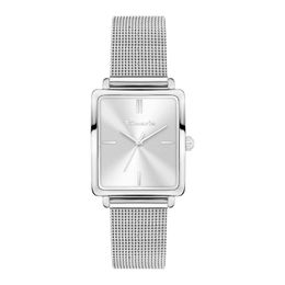 Tamaris Damen Quarzuhr &raquo;Square Meets Mesh&laquo; Armbanduhr, Damenuhr, Edelstahlarmband, analog silber Einheitsgr&ouml;&szlig;e
