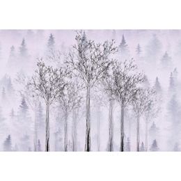ARCHITECTS PAPER Fototapete &raquo;Atelier 47 Trees Artwork 2&laquo; Wald glatt Vlies, Wand, Schr&auml;ge, Decke lila Vlies B/L: 4m x 2,7m