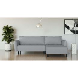 Home Affaire Ecksofa &raquo;Glandine&laquo; L-Form grau 100% Polyester B/H/T: 233cm x 82cm x 177cm, Struktur, Recamiere rechts