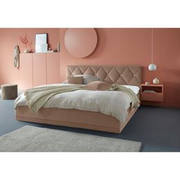 Westfalia Schlafkomfort Polsterbett &raquo;Adamas&laquo; auch mit Bettkasten, Knopfheftung mit Strasssteinen beige Bezug: 100% Polyester, Polsterung: Polsterwatte, Material Gestell: 