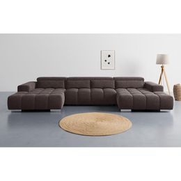 COTTA Wohnlandschaft &raquo;Orion U-Form, B: 400 cm&laquo; Kopfteilverstellung & 4 Kissen, optional elektr. Sitztiefenverstellung 100% POLYESTER (PES) B/H/T: 