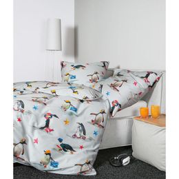 Janine Bettw&auml;sche &raquo;Mako-Satin42132 09&laquo; mit Reissverschluss bunt Mako-Satin, Obermaterial: 100% Baumwolle B/L: 155cm x 220cm, 1 Stk., 1 Stk., Mako-Satin, B/L: