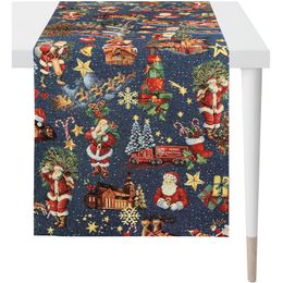 Apelt Tischl&auml;ufer &raquo;5824&laquo; blau Baumwolle, Polyester B/L: 48cm x 140cm, 1 Stk.