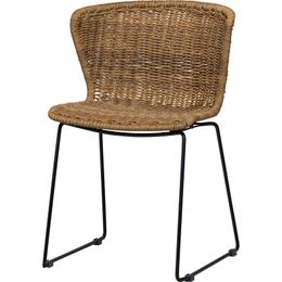 Woood Esszimmerstuhl &raquo;Wings geflochtenes PE-Rattan auf Stahlgestell, H 78 x B 55 x T 54 cm&laquo; () (Set of 2)Tragkraft 110 kg, Outdoor-Beschichtung, 