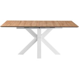 set one by Musterring Esstisch &raquo;New Atlanta&laquo; Platte rechteckig mit schweizer Kante, ausziehbar, Stern-Gestell wei&szlig; B/H/T: 190cm x 81cm x 90cm, 