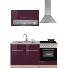 KOCHSTATION Pantryk&uuml;che &raquo;KS-Eton&laquo; ohne E-Ger&auml;te, Breite 160 cm lila B/H/T: 160cm x 60cm