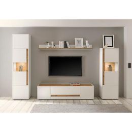 Home Affaire Wohnwand &raquo;City/Giron, moderne Anbauwand, Komplettset in vielen Farben verf&uuml;gbar&laquo; Set, 4 Stk. tlg. wei&szlig; Holzwerkstoff B/H/T: 310cmcm x 