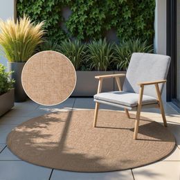 Hanse Home Outdoorteppich &raquo;Kona Wendeteppich&laquo; rund 5 mm H&ouml;he In und Outdoor, Flachgewebe, wetterfest, pflegeleicht, robust wei&szlig; Polypropylen &Oslash; 160cm 1
