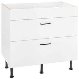 Optifit Kochfeldumbauschrank &raquo;Elga&laquo; mit Soft-Close-Funktion, h&ouml;henverstellbaren F&uuml;&szlig;e, Breite 90 cm wei&szlig; Holzwerkstoff wei&szlig;, B/H/T: 90cm x 87cm x 