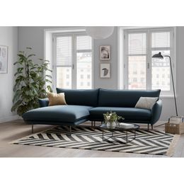 OTTO home Ecksofa &raquo;Stine L-Form&laquo; Besonderes Design durch Kissenoptik und Keder blau Struktur (100% Polyester);Struktur weich (85% Polyester/15% Nylon)