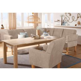 OTTO home Eckbank &raquo;Fehmarn&laquo; wahlweise langer Schenkel links oder rechts beige Luxus Microfaser (Zusammensetzung: 100% Polyester) B/H/T: 255cm x 98cm x