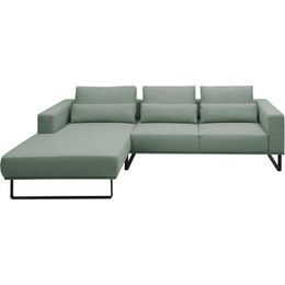 Musterring Ecksofa &raquo;JustB! PM100&laquo; Mit schwarzen Metallkufen und 292 cm Breite - 6 Farben w&auml;hlbar gr&uuml;n 100% Polyester B/H/T: 292cm x 88cm x 185cm, Flachgewebe 