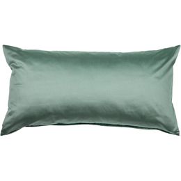 Janine Kissenbezug &raquo;Colors Mako Satin&laquo; mit Rei&szlig;verschluss, uni Kissenh&uuml;lle, feinf&auml;dig, 100% Baumwolle gr&uuml;n Mako-Satin, Obermaterial: 100% Baumwolle B/L: 40cm