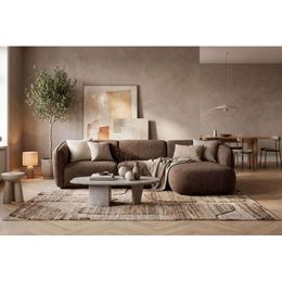 Home Affaire Ecksofa &raquo;OSTRUP Rundsofa, L-Form, Naturt&ouml;ne, Boucle oder Chenille&laquo; Breite 280 cm, organische Form mit sanften Rundungen braun 100% 