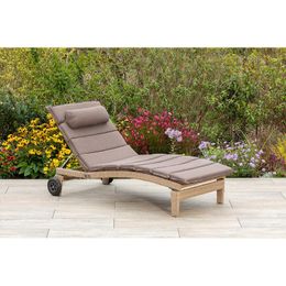 Merxx Gartenliege &raquo;Andalusia&laquo; zerlegbar, mit Auflagen, Aluminium beige Einheitsgr&ouml;&szlig;e