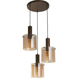 Searchlight H&auml;ngeleuchte &raquo;H&auml;ngeleuchte Sweden, 3-flammig&laquo; E27 1 Stk. Ideal f&uuml;r Filament-Leuchtmittel braun 3, &Oslash; 47cm H: 35cm, 1 Stk.