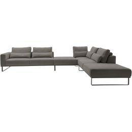 Musterring Ecksofa &raquo;JustB! PM100 bequem, modern, elegant und viel Platz, bodenfrei&laquo; mit Zwischenhocker, wahlweise mit Funktion und Kissen, Ma&szlig;e 290 x 308 grau 85