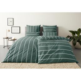 OTTO home Wendebettw&auml;sche &raquo;MIETTE&laquo; 2 Stk. mit modernen Streifen, Bettw&auml;sche ab Gr. 135x200 cm erh&auml;ltlich gr&uuml;n Renforc&eacute;, Obermaterial: 100% Baumwolle B
