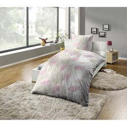 Kinzler Bettw&auml;sche &raquo;Bettw&auml;sche Kuschel-Seersucker "Bl&auml;tter"&laquo; 2 Stk. langlebig bunt Renforc&eacute;, Obermaterial: 100% Baumwolle B/L: 155cm x 220cm, 1 Stk., 