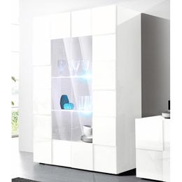 Home Affaire Vitrine &raquo;Dama H&ouml;he 166 cm, Breite 121 cm, Stauraumvitrine mit 2 T&uuml;ren,&laquo; Standvitrine - Front in 3D-Optik, viel Stauraum, verschiedene 