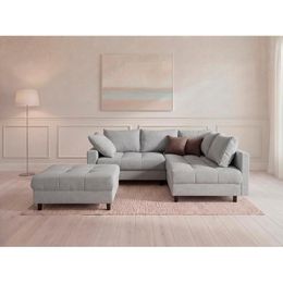 OTTO home Ecksofa &raquo;Antonia L-Form, B: 215 cm&laquo; Ecksofa, R&uuml;ckenkissen, ottomane beidseitig montierbar, Bonnelfederkern 100%Polyester B/H/T: 302cm x 86cm