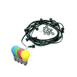 SATISFIRE Garten Party Lichterkette Illu 50 bunte LED Tropfenlampen 50m in schwarz | Gr.: onesize