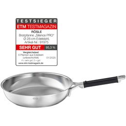 R&ouml;sle R&Ouml;SLE Bratpfanne &raquo;SILENCE PRO&laquo; Edelstahl 18/10 1 Stk. tlg. Universalpfanne, sp&uuml;lmaschinen- und induktionsgeeignet, 28 cm silber &Oslash; 28cm + H&ouml;he 9,5cm