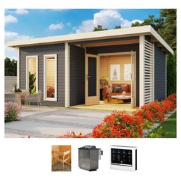 Konifera Saunahaus &raquo;Maiko 5 SET A&laquo; Ofen 9 kW Bio externe Strg easy grau Bio-Ofen, externe Steuerung, 9 kW